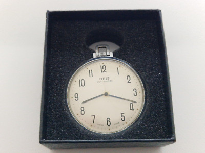 Vintage 1970 Oris Anti-Shock Chrome 48mm Pocket Watch Gift Box | eBay
