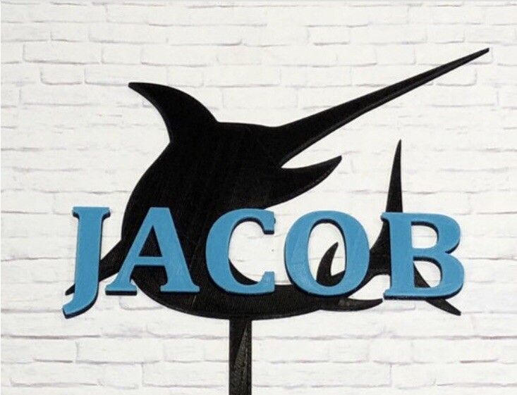 Marlin Fishing Custom Cake Topper Personalized Fishing Cake Topper | eBay