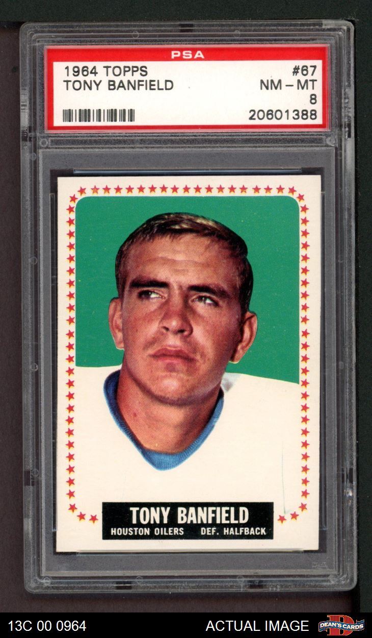 1964 Topps #67 Tony Banfield Oilers SHORT-PRINT Oklahoma St PSA 8 - NM ...