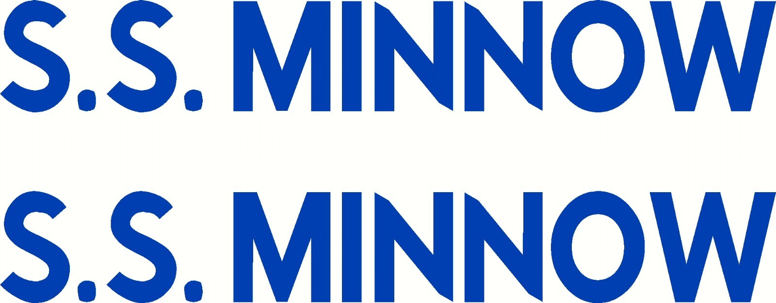 S. S. MINNOW Fishing Boat Name Sticker Decal Marine Set of 2, 1000 x ...