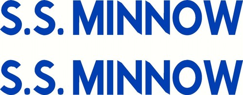 S. S. MINNOW Fishing Boat Name Sticker Decal Marine Set of 2, 1000 x ...