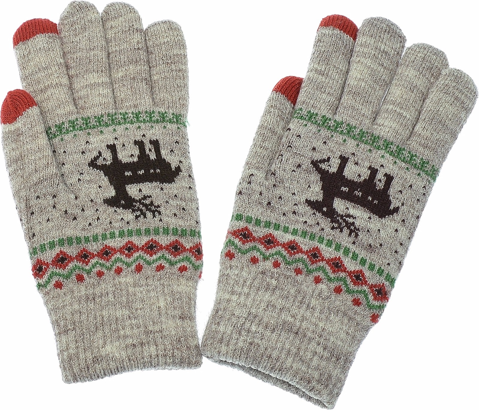 Women's Deer Mix Gloves Knitted Touchscreen Fleece Lined Mittens | eBay