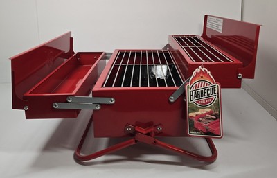 Barbecue Toolbox Red Portable BBQ BOX NEW (CHARCOAL GRILL ) FREE Shipping | eBay