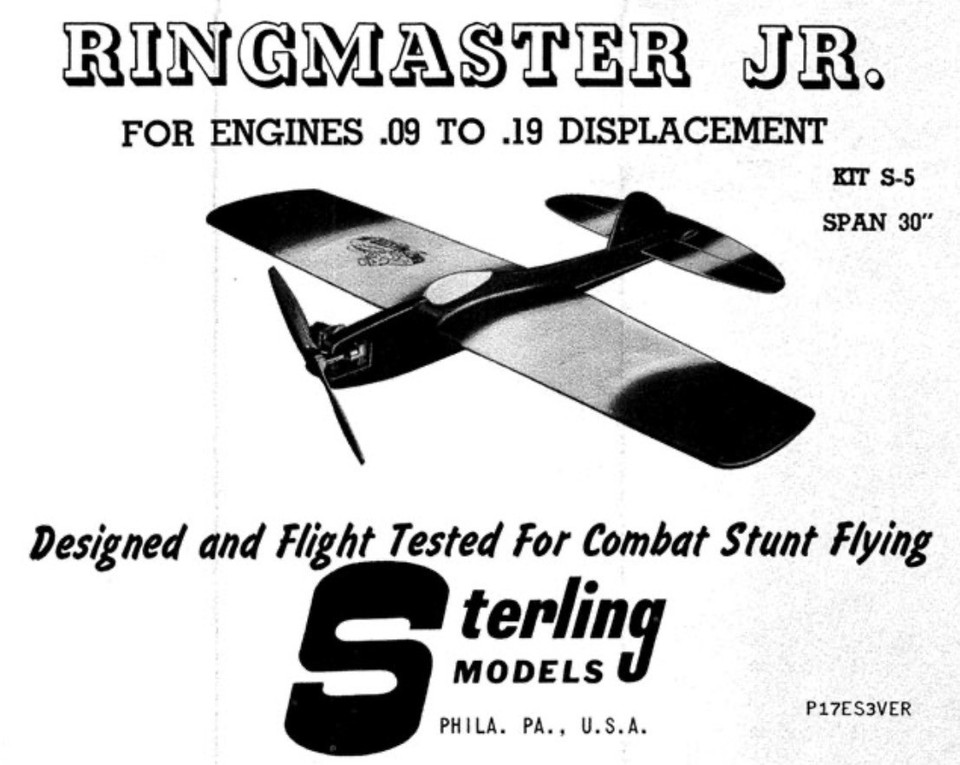 Ringmaster Junior design by Sterling RC Airplane Control Line Short Kit ...