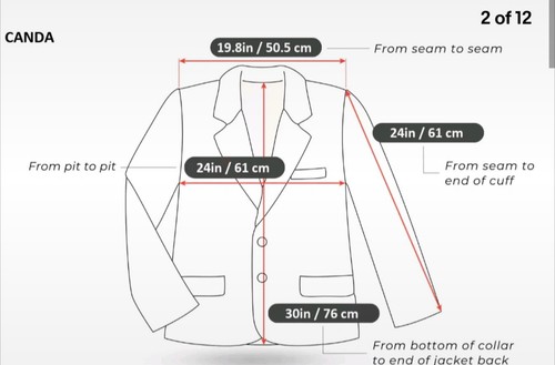 Mens Vintage Blazer 46S UK Size CANDA Striped Navy Blue Wool Sport Coat ...