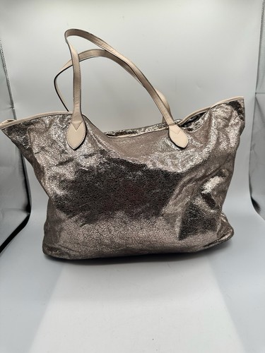 SORIAL Holiday Crackle Metallic Glitter Bronze Vegan Tote Shoulder ...