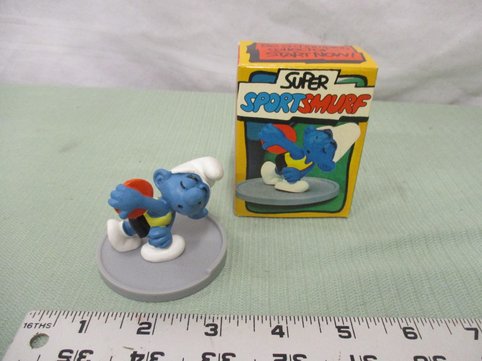 Super Smurf Figure box Vintage Toy Schleich Discus Thrower Olympic ...