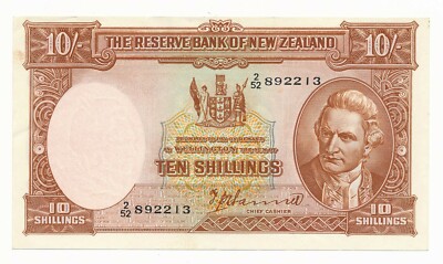 NEW ZEALAND NZ 10 Shillings Hanna P. 158 gEF/AU Note Prefix 2/52 | eBay