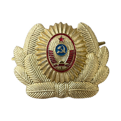 Genuine USSR Soviet Police MILITSIYA Officer Visor Cap Hat Badge ...
