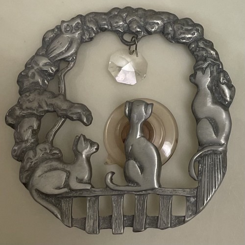 Lindsay Claire Designs Pewter Cats & Crystal Suncatcher Window ...