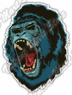 Angry Gorilla Scary Head Back Off Car Bumper Window Vinyl Sticker Decal ...
