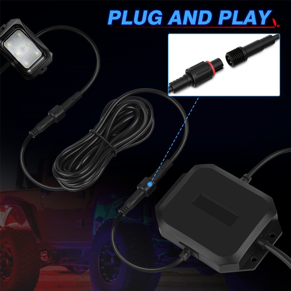 3-Pin Extension Wire Cable for C2 RGB+IC Rock Light, W1 Whip Light ...