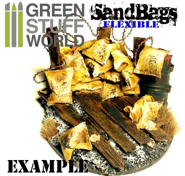 50x flexible SANDBAGS - Basing Model sand bag trench tank armor Juweela ...