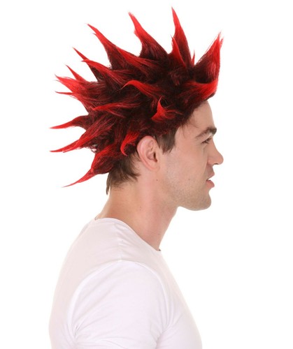 Bang Bang Red Spike Wig Halloween Cosplay Super Siah Rock Party Costume ...