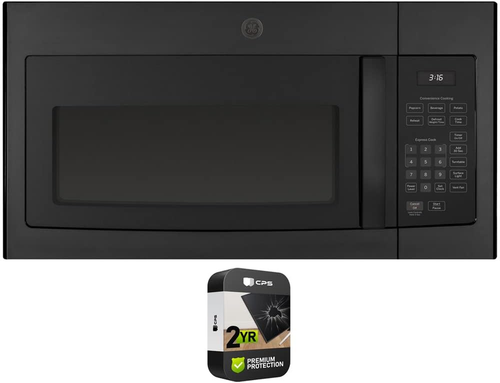 GE JVM3160DFBB 1.6 Cu. Ft. Over-The-Range Microwave Oven Black Bundle ...