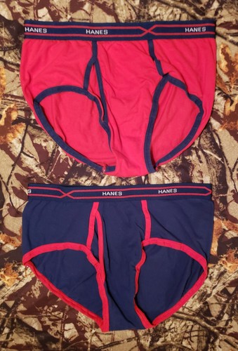 Lot of 2 Vintage Hanes Men's X-Temp Ringer Briefs Underwear Red Blue ...