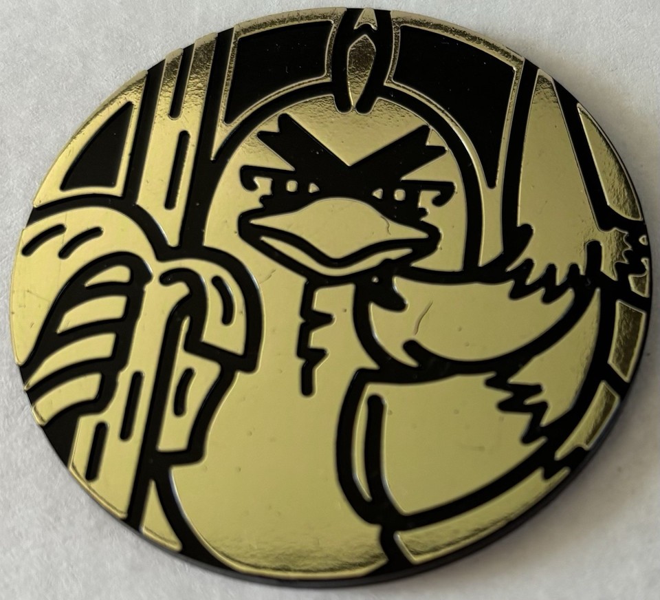 Official Pokémon Sirfetch’d Jumbo Flipping Coin / Token - Gold Card ...