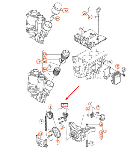 NEW OEM AUDI A1 8X OIL PUMP CHAIN TENSIONER 03C109507AD GENUINE | eBay