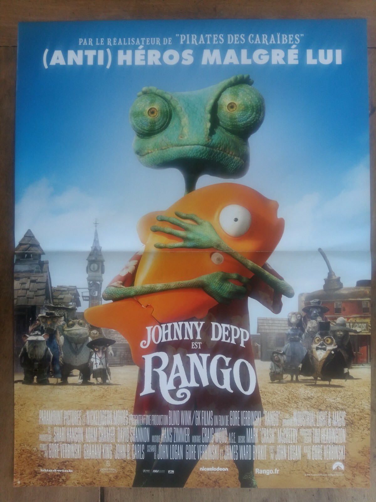 Affiche RANGO Johnny DEPP Gore VERBINSKI Film Animation Enfant Lézard ...