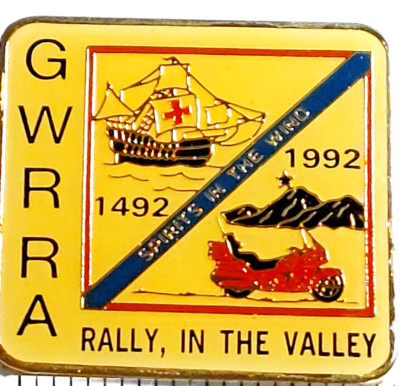 GWRRA (Gold Wing Road Riders Association) Rally In The Valley 1992 Pin ...