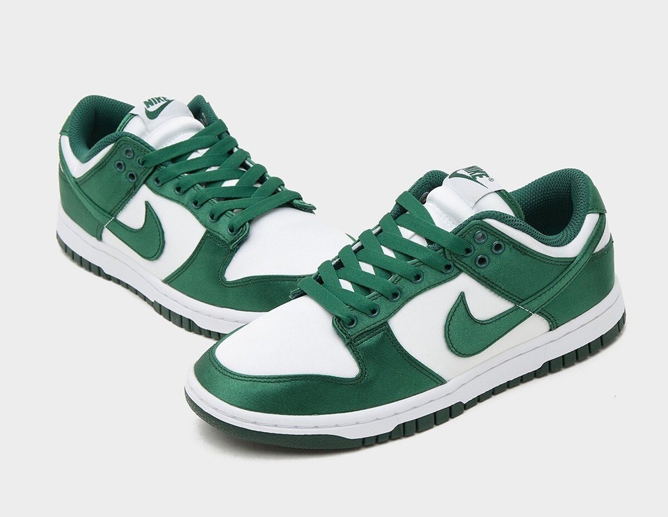 Nike Dunk Michigan State Satin White Team Green Womens DX5931-100 New ...