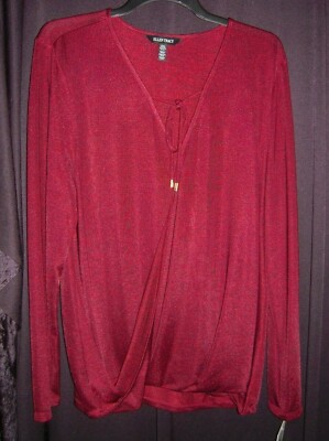 NWT ELLEN TRACY WOMENS ESSENTIAL TOP/SHIRT SIZES S & XL PINOT NOIR ...