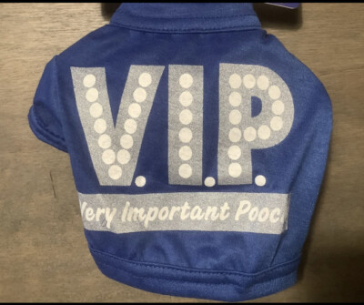FAMILY MAID BRAND DOG TEE SHIRT "VIP VERY IMPORTANT POOCH" BLUE SIZE ...