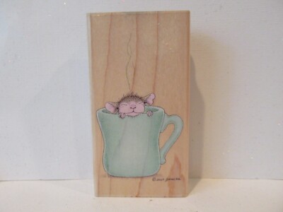 House Mouse stamp MORNING KICK START Retired stampabilities Coffee bath ...