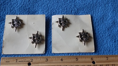 2 PAIRS OF SILVER TONE - OFFICERS MILITARY INTELLIGENCE PINS - NEW ...