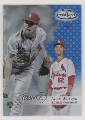 2017 Topps Gold Label Class 3 Blue /50 Luke Weaver #62 Rookie RC | eBay