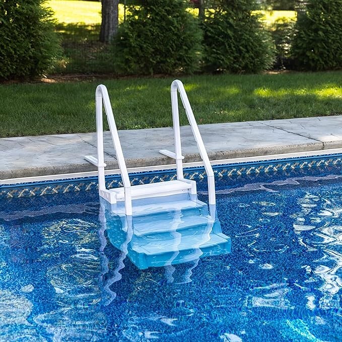 Aqua Select 28" Wide Above Ground Heavy Duty Swimming Pool Step Ladder ...