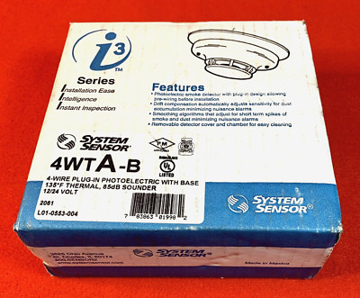 Smoke detector, 12/24 V, Photo, Audible, Thermal, 4-Wire, System Sensor ...