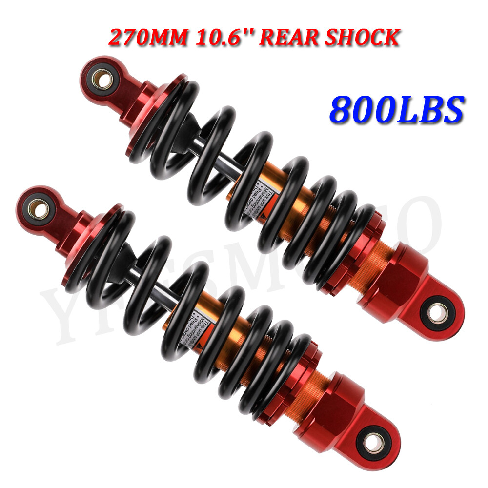 Pair 270mm 10.6'' 800lbs Rear Shock for Dirt Pit Bike Go Kart Scooter ...
