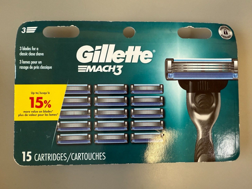 Gillette Mach3 Razor Blade Refills, 15 Cartridges Brand NEW | eBay