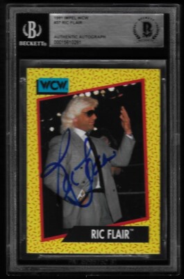 RIC FLAIR Signed 1991 Impel WCW Wresting Card #37 AUTO BAS Authentic ...