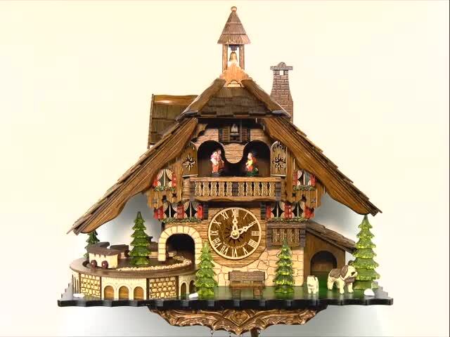 Quartz Cuckoo Clock Black Forest House with Moving Train, wit.. EN 48110 QMT NEW | eBay