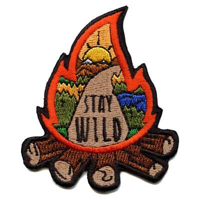 Stay Wild Campfire Patch Camping Embroidered Iron On | eBay