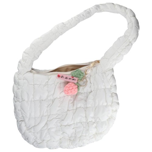 Korean Bubble Embroidered Shoulder Bag Ruched Solid Satchel Bags Women ...