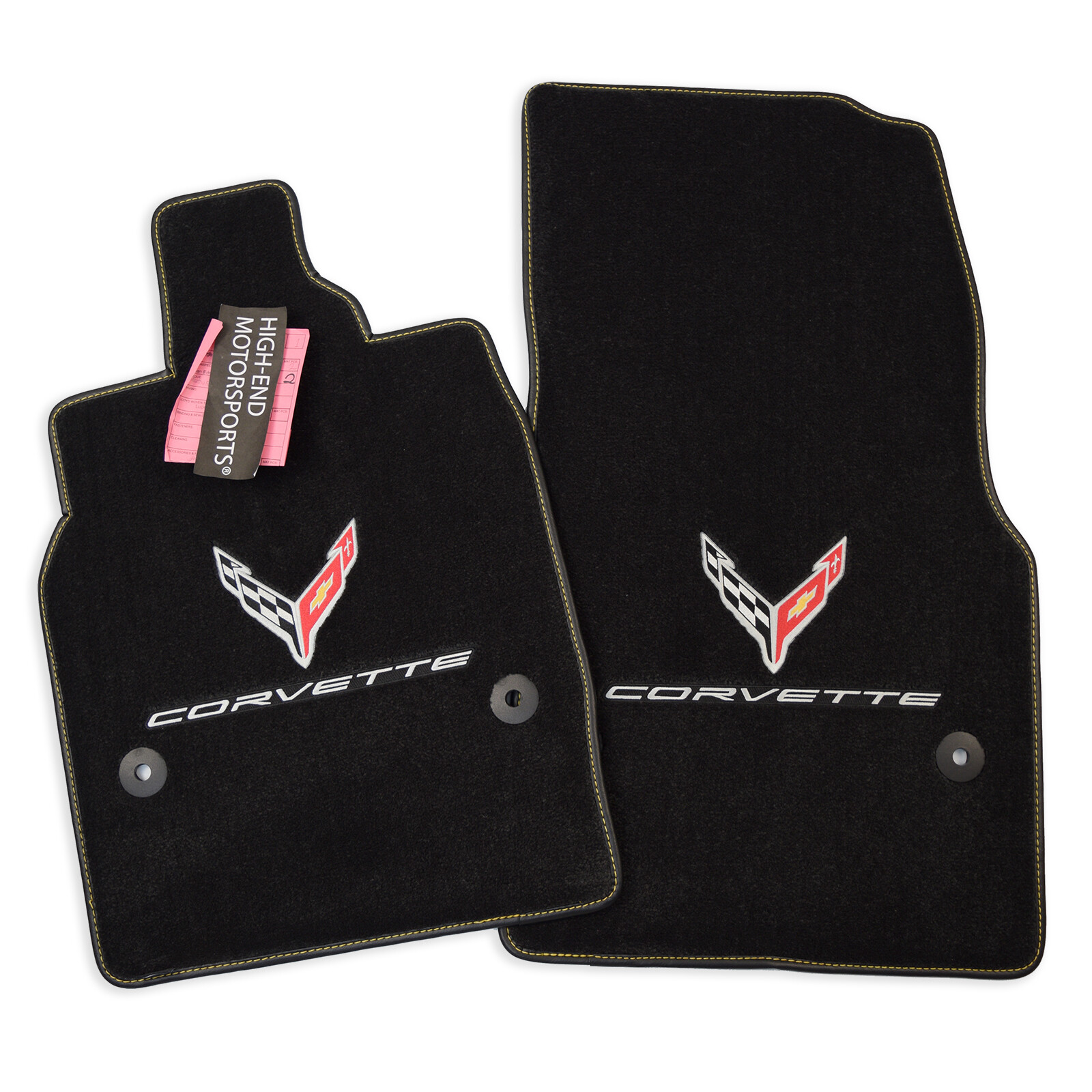 NEW! Chevrolet Corvette C8 Floor Mats Flags & Corvette Yellow Stitching ...