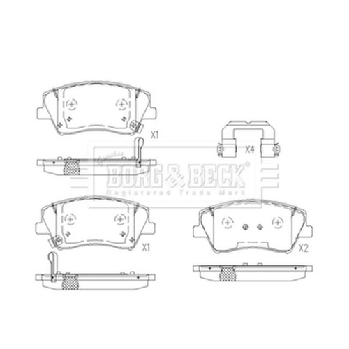 Brake Pads Set Front For Hyundai Ioniq AE Hatch Borg 58101F3A00 ...