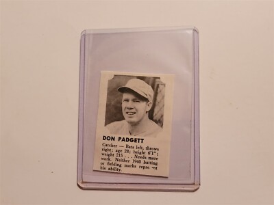 Don Padgett 1941 Baseball Oddball Cut Out Panel Cardinals | eBay