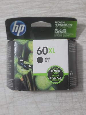 New Genuine HP 60XL Black Ink Cartridge CC641WN Sealed Expired April ...