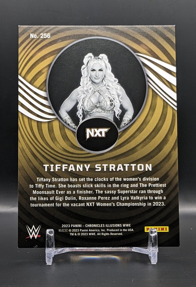 2023 Chronicles WWE #256 Tiffany Stratton /199 Illusions Pink Parallel ...