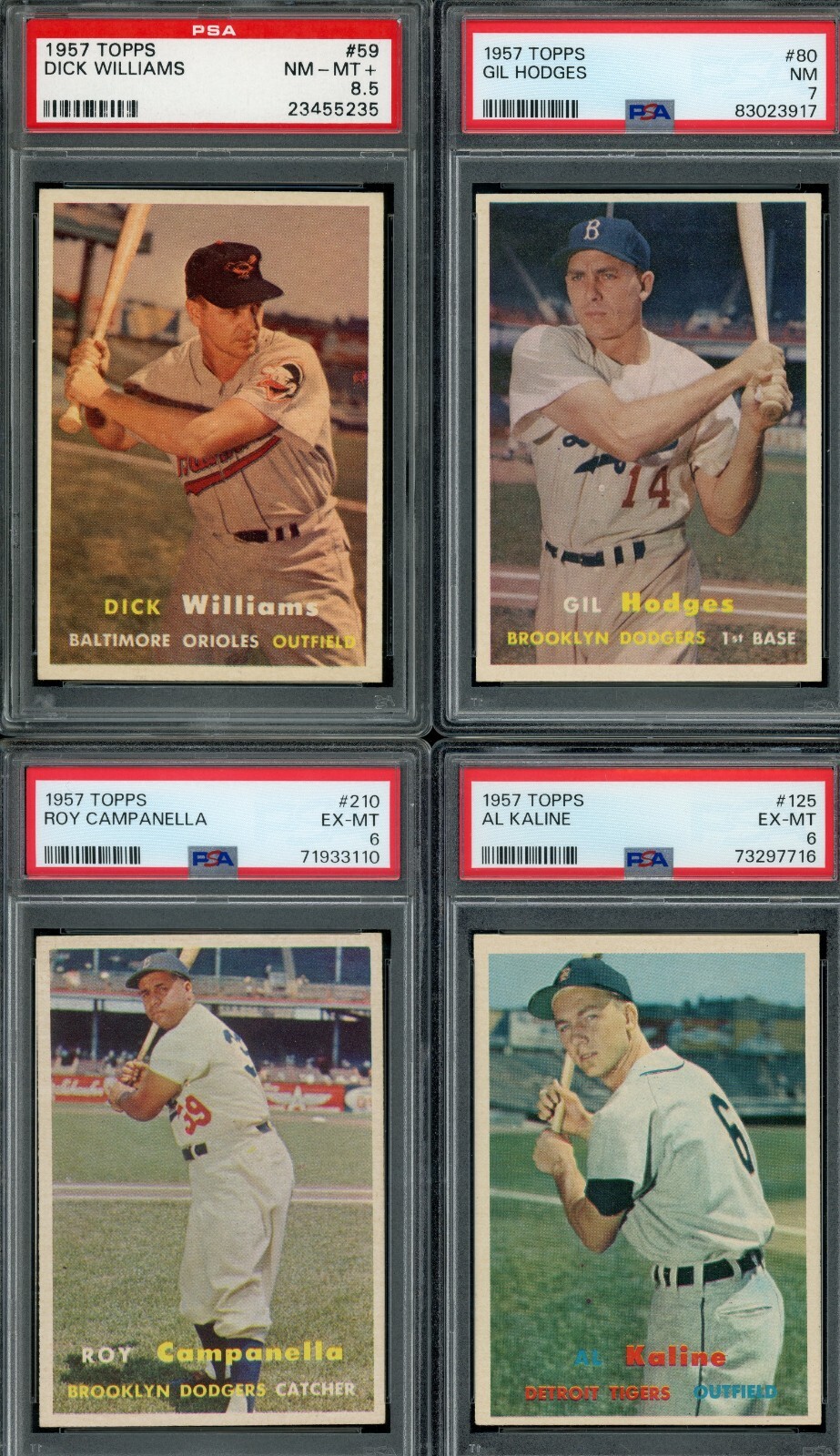 1957 Topps Complete Set EXMT (104 PSA GRADED - 80% FRESH SLABS - TOP ...