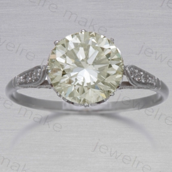 White Round CZ Edwardian Art Deco Engagement & Wedding Sterling Silver ...