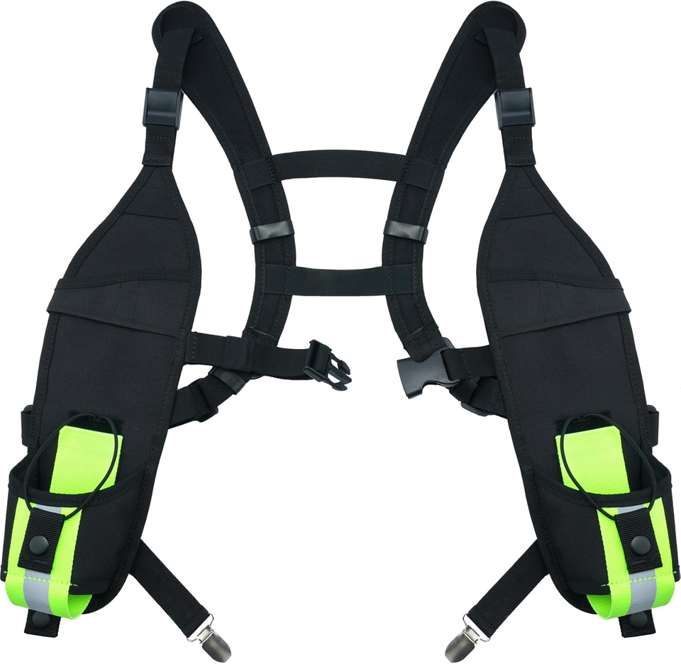 Universal Double Radio Shoulder Harness Holster with Reflective Pocket ...