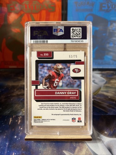 2022 Donruss Optic Danny Gray Rated Rookie Auto Red /75 PSA 10 Gem Mint ...
