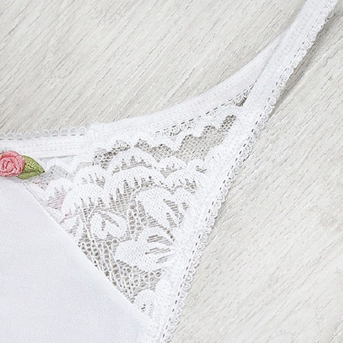 Patchwork Lace T-Back Thongs Soft Underpants Underwear Women Breathable ...