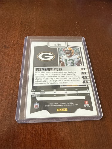 2023 Panini Absolute - Rookies Blue Diamonds #199 Dontayvion Wicks /199 ...