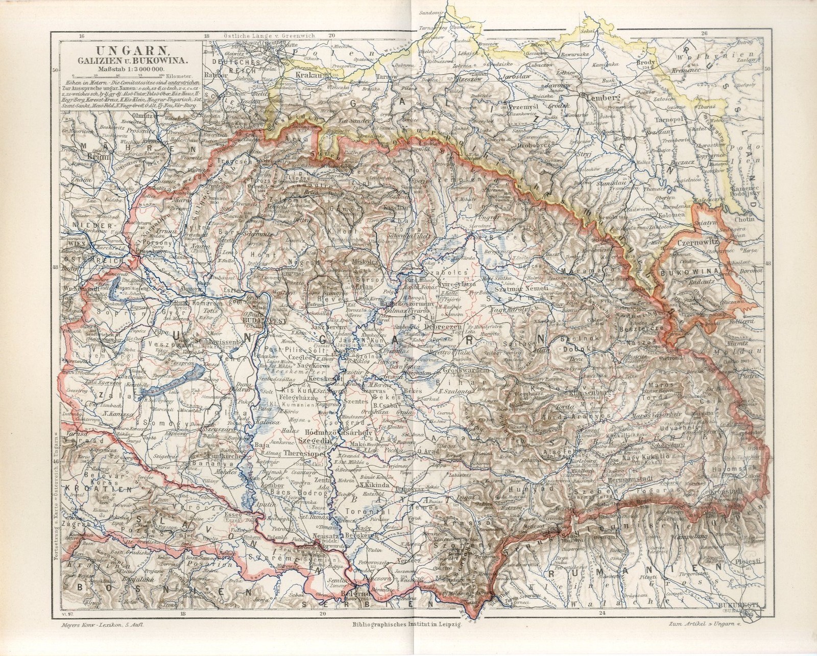 1897 HUNGARY BUDAPEST GALICIA BUKOVINA UKRAINE LVOV CHERNOVTSY POLAND ...